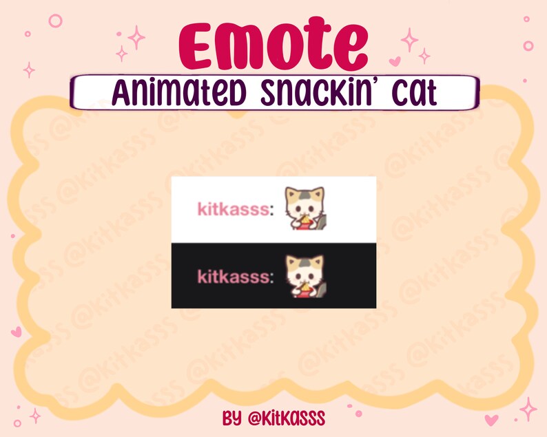 Animated Cat Emote - Snackin’ Cat Emote - Animated Eating Cat Emote ...