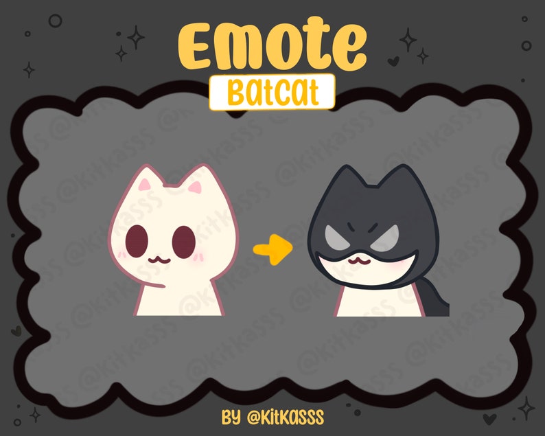 Animated Batcat Emote - Superhero Cat Emote - Justice Cat Emote ...