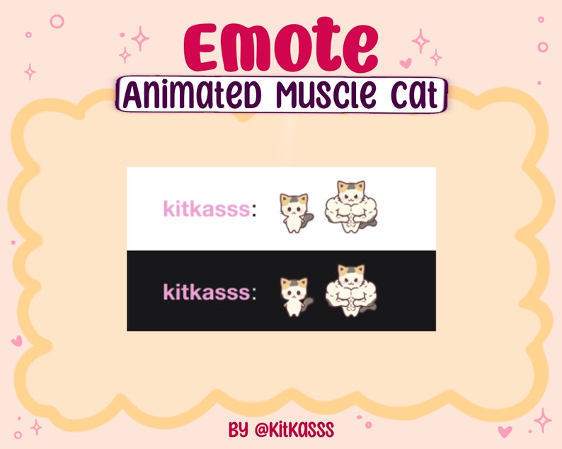 Emote animado de Twitch Emote de Buff Cat Emote de Muscle - Etsy México