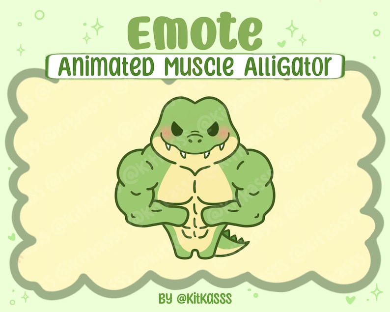 Animated Muscle Alligator Emote - Alligator Emote - Crocodile Emote ...