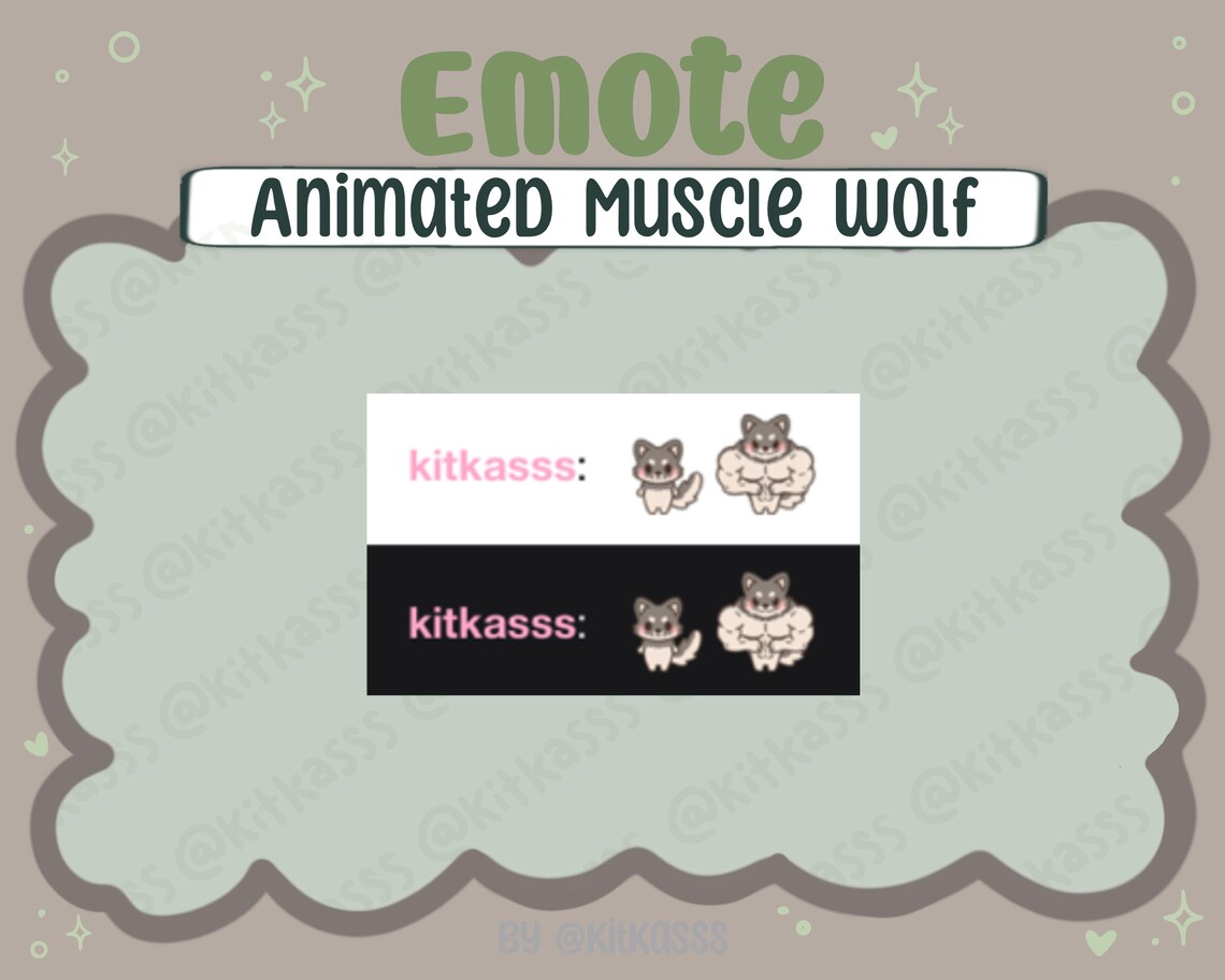 Animated Muscle Wolf Emote - Twitch, Youtube, Discord Emotes - Buff ...