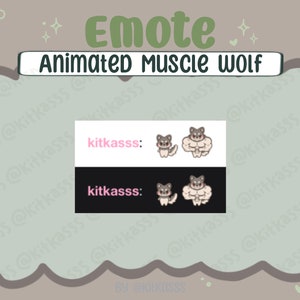 Animated Muscle Wolf Emote - Twitch, Youtube, Discord Emotes - Buff ...