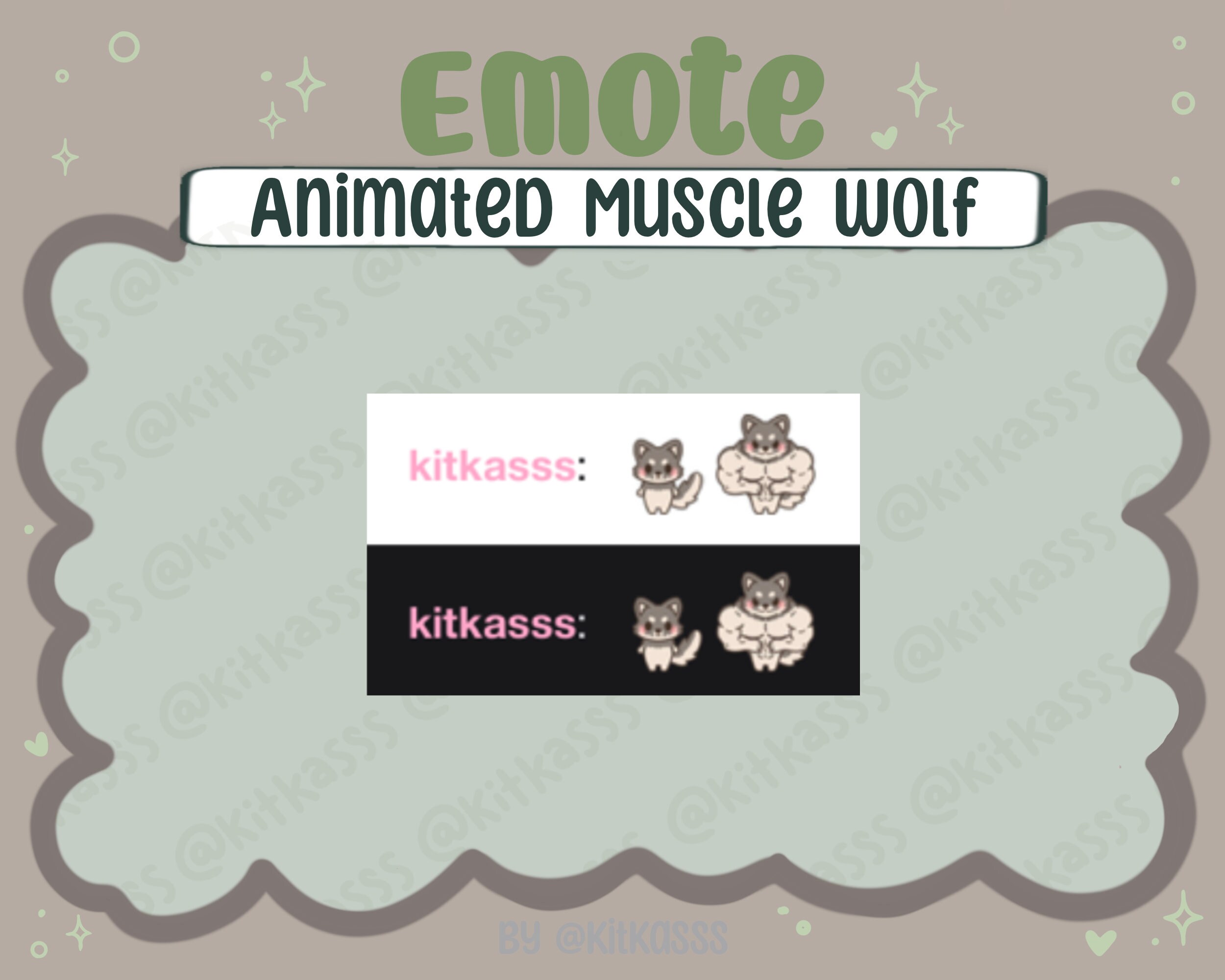 Animated Muscle Wolf Emote - Twitch, Youtube, Discord Emotes - Buff ...