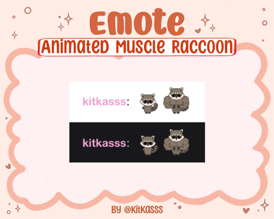 Cute Raccoon Emote - Animated Raccoon Emote - Buff Raccoon Emote ...