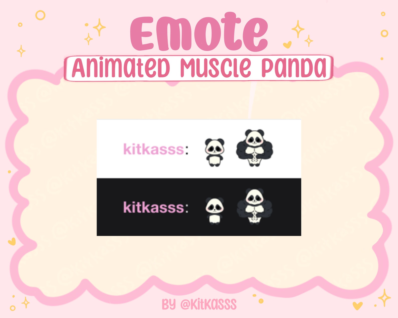 Animated Muscle Panda Emote - Panda Emote - Panda Twitch Emote ...