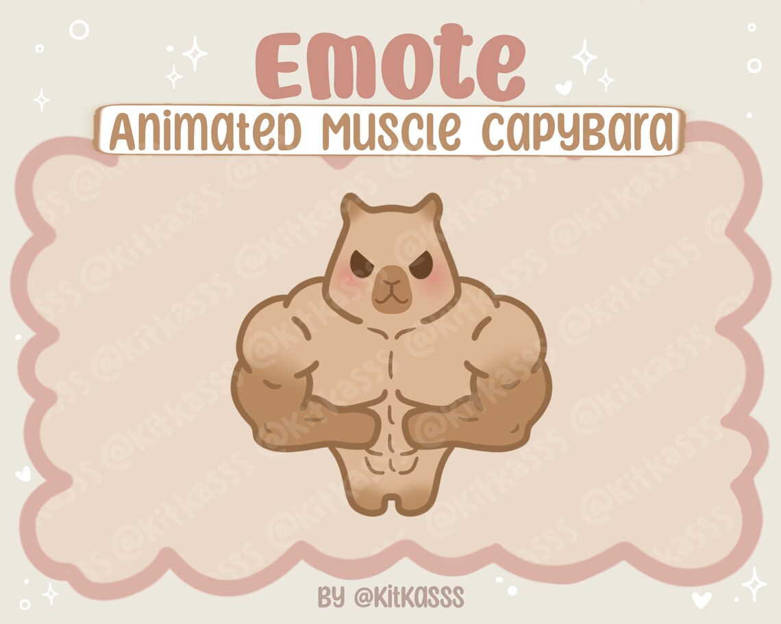Animated Muscle Capybara Emote - Buff Capybara Emote - Cute Capybara ...