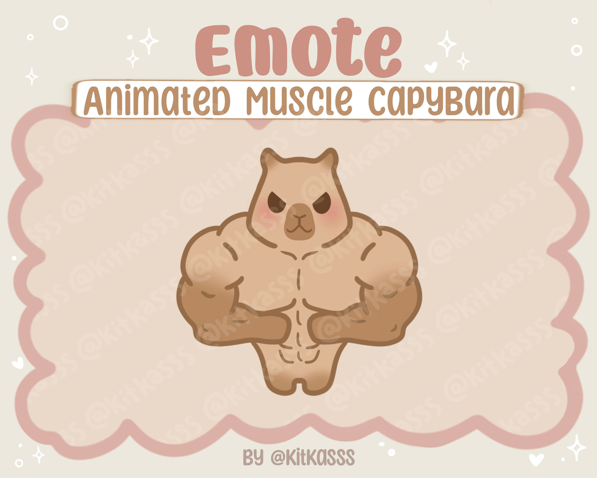 Animated Muscle Capybara Emote - Buff Capybara Emote - Cute Capybara ...