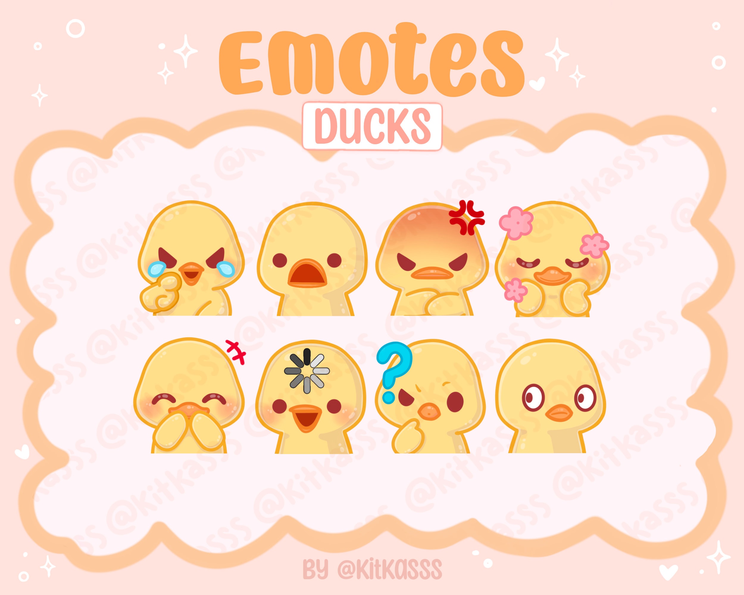 8 Duck Twitch Emotes, Kawaii Cute Duck Emotes, Duck Emotes, Duck ...