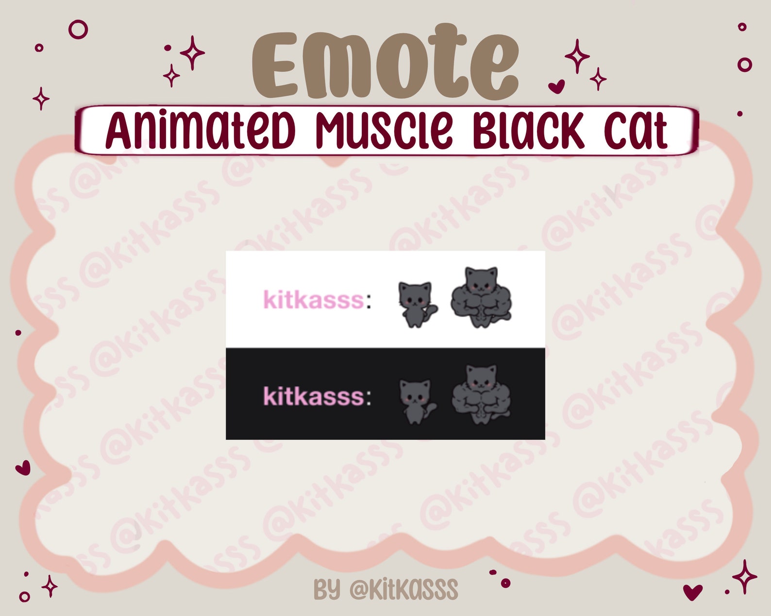 Animated Emote Animated Black Cat Muscle Emote Black Cat Emote Cute ...