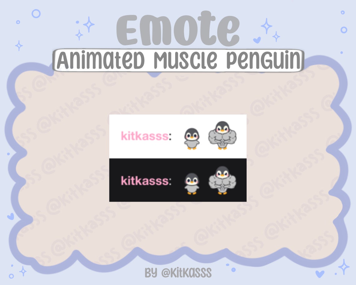 Animated Muscle Penguin Emote - Twitch, Youtube, Discord Emotes - Buff ...