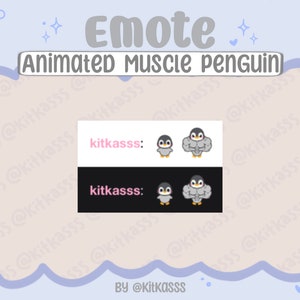 Animated Muscle Penguin Emote - Twitch, Youtube, Discord Emotes - Buff ...