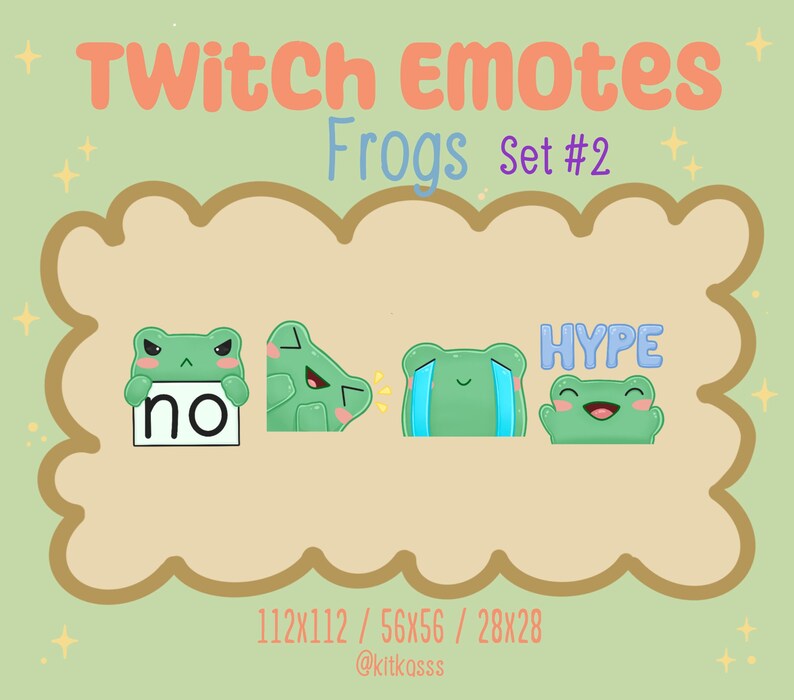 Twitch Frog Emotes Twitch Discord Youtube Emotes Frog - Etsy