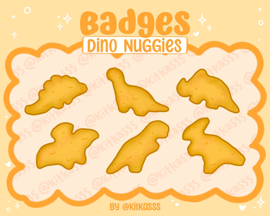 Dino Nuggies Twitch Sub/bits Badges - Dinasour Twitch Badges - Chicken Nugget Badges - Cute ...