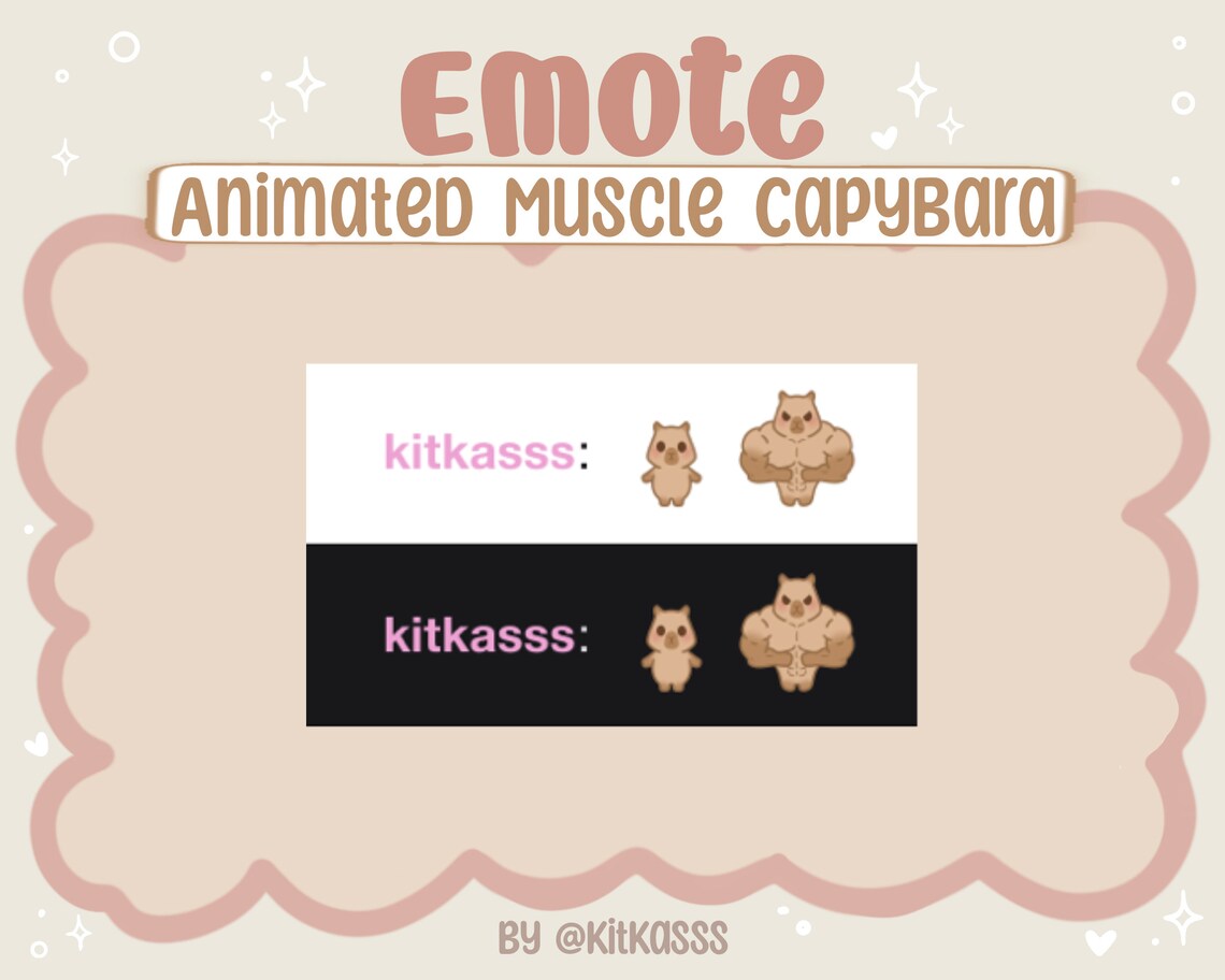 Animated Muscle Capybara Emote - Buff Capybara Emote - Cute Capybara ...