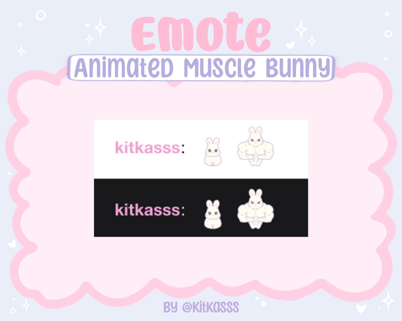 Animated Muscle Bunny Emote - Twitch, Youtube, Discord Emotes - Buff ...