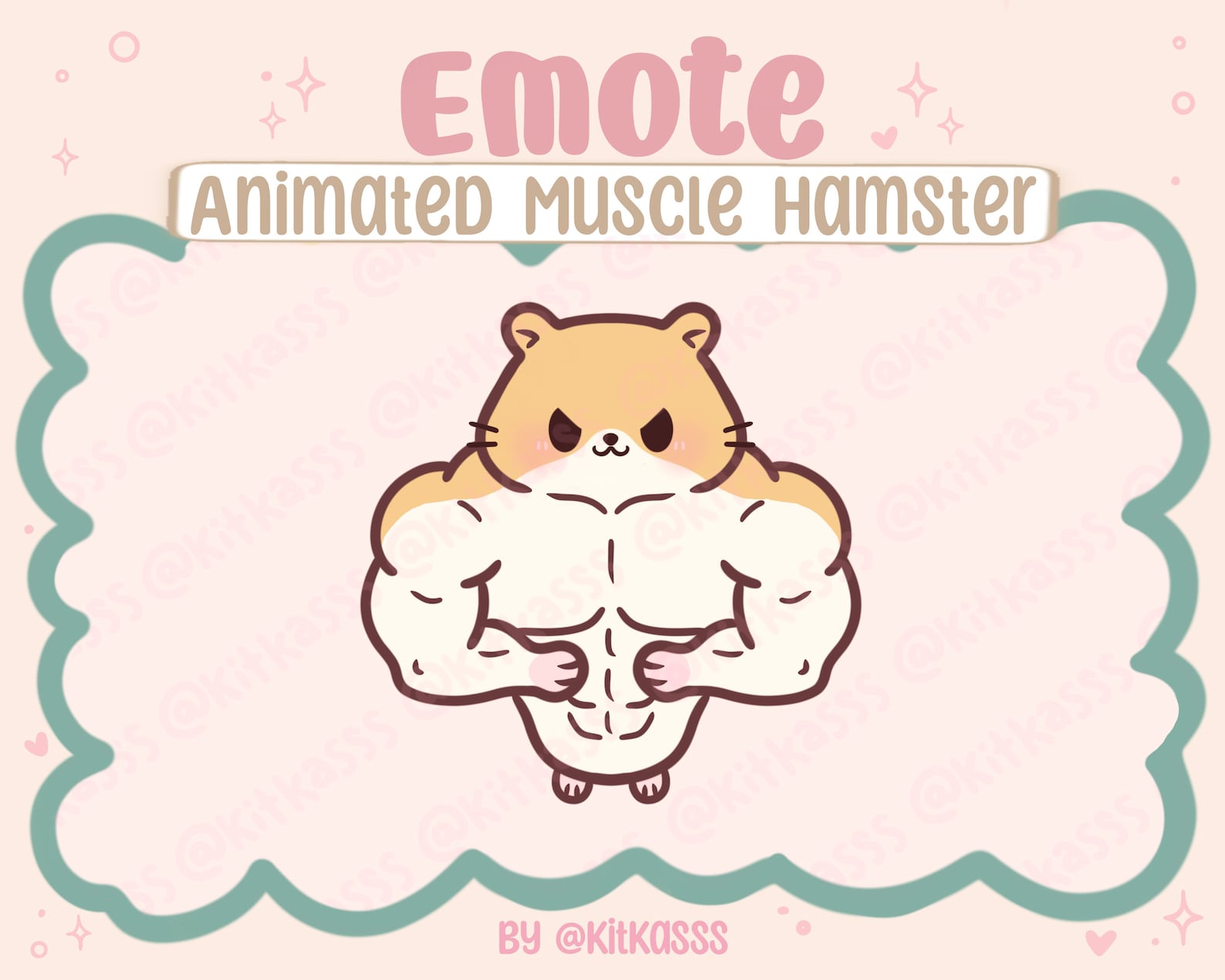 Animated Buff Hamster Twitch Emote - Muscle Hamster Emote - Hamster ...
