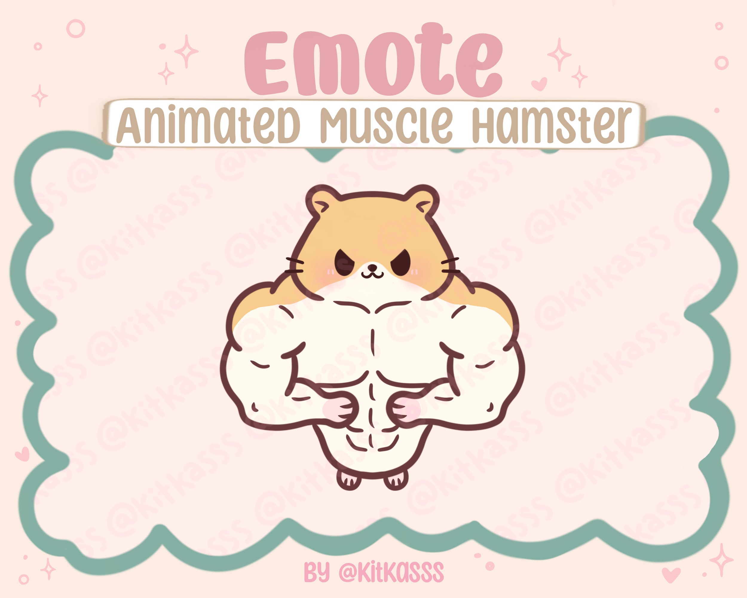 Animated Buff Hamster Twitch Emote - Muscle Hamster Emote - Hamster ...