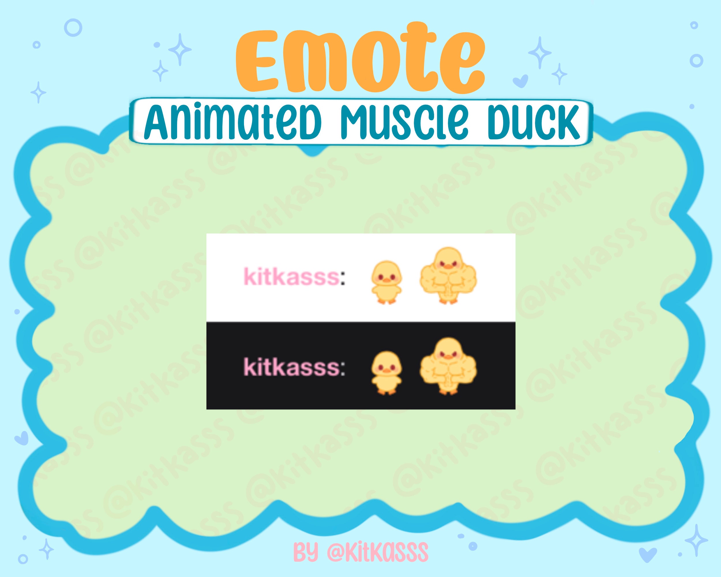 Animated Muscle Duck Emote - Animated Duck Twitch Emote - Muscle Emote ...
