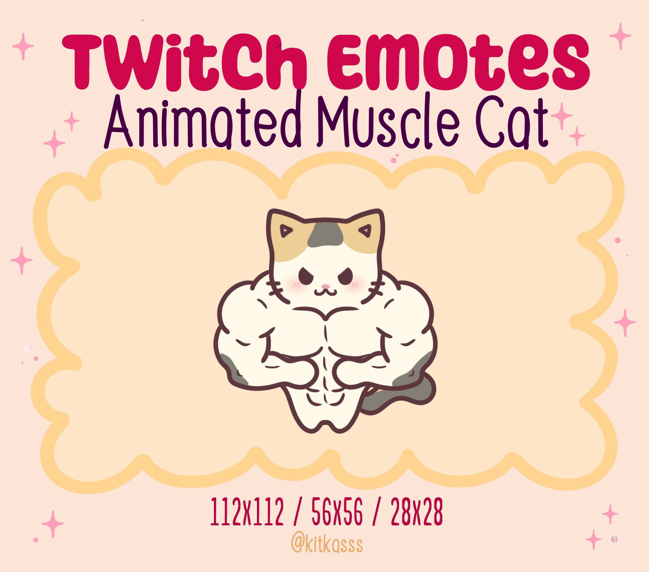 Animated Twitch Emote Buff Cat Emote Muscle Cat Emote - Etsy Australia
