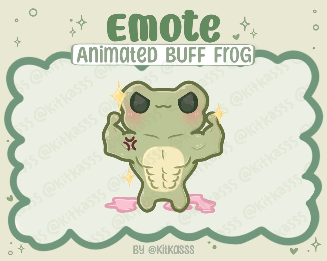 Frog Animated Twitch Emote - Buff Frog Emote - Twitch, Youtube, Discord ...