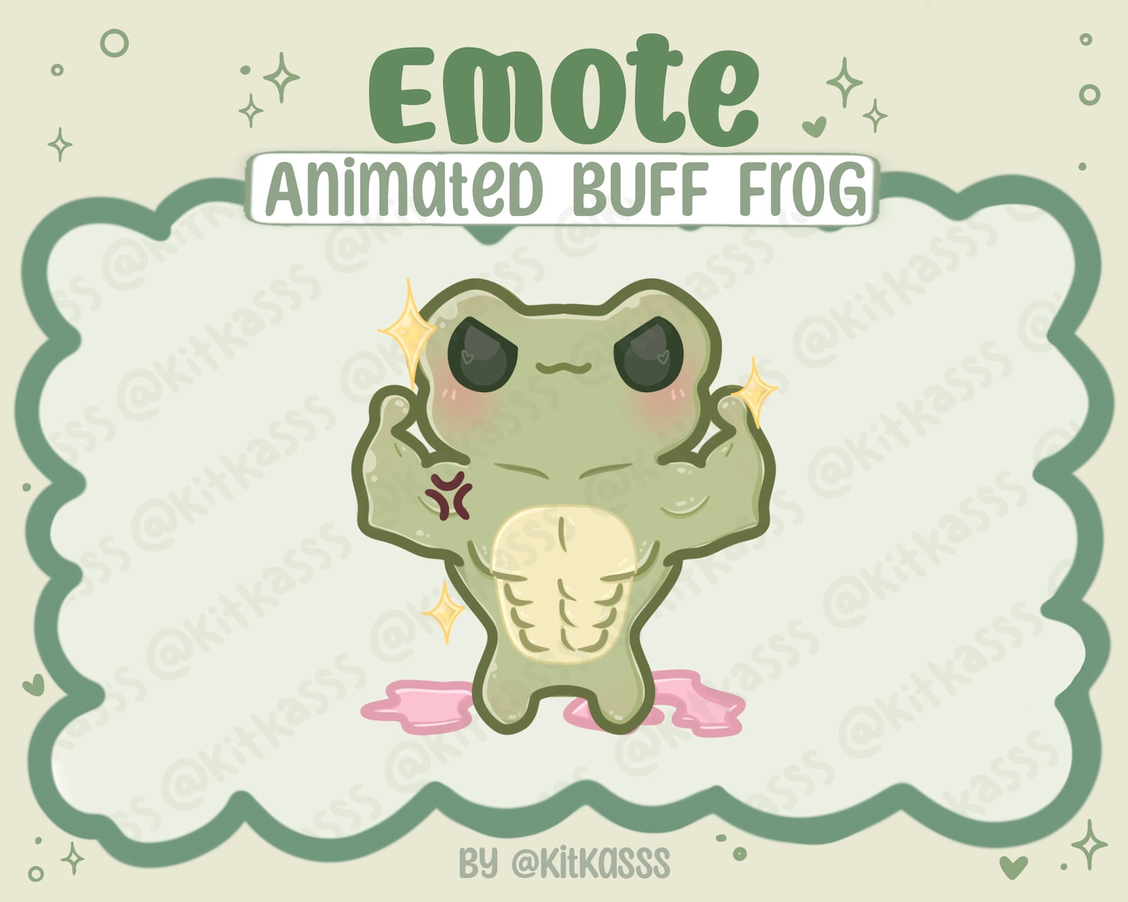 Frog Animated Twitch Emote - Buff Frog Emote - Twitch, Youtube, Discord ...