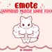 Cute White Fox Animated Emote - Buff White Fox Emote - Muscle White Fox ...