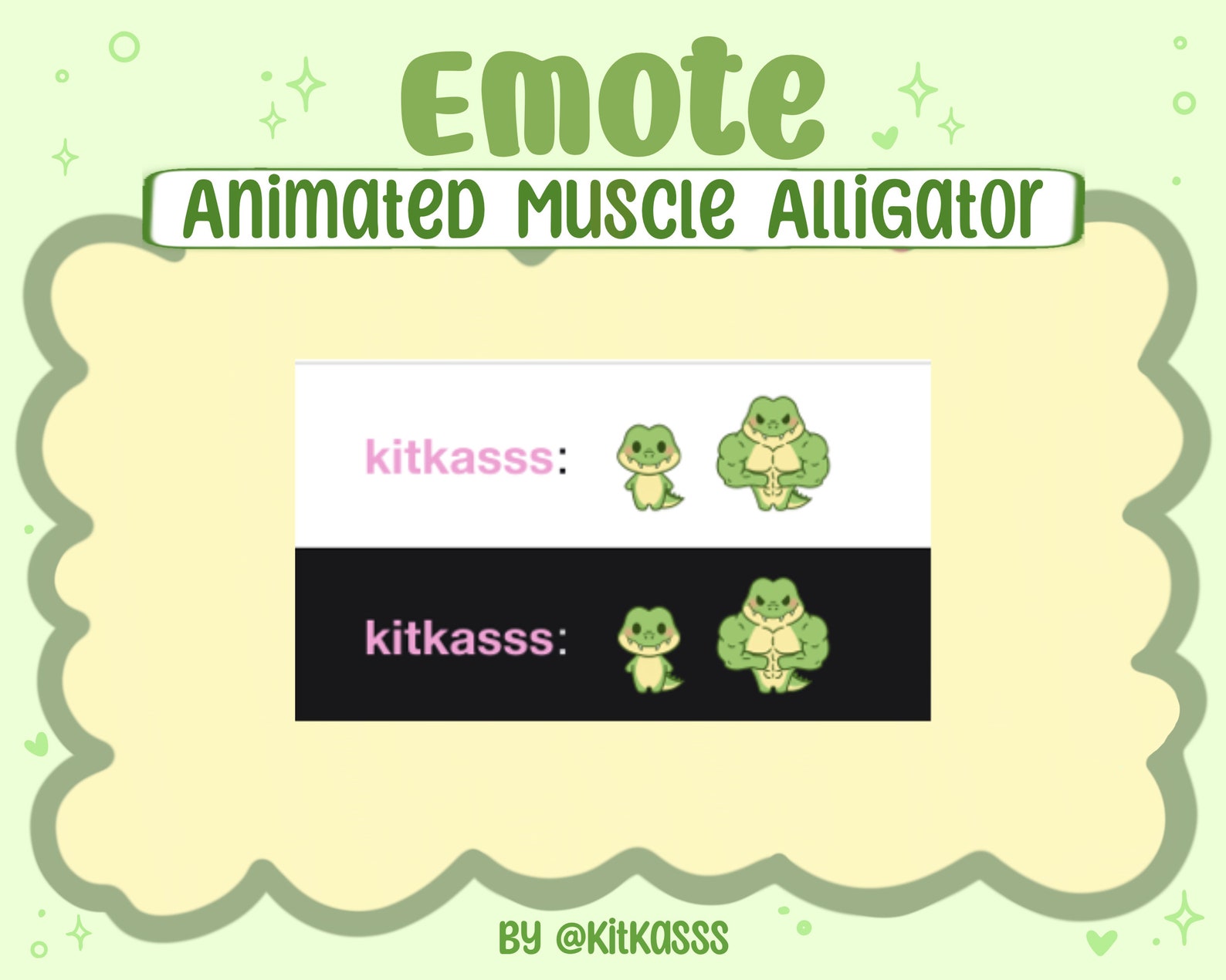 Animated Muscle Alligator Emote - Alligator Emote - Crocodile Emote ...