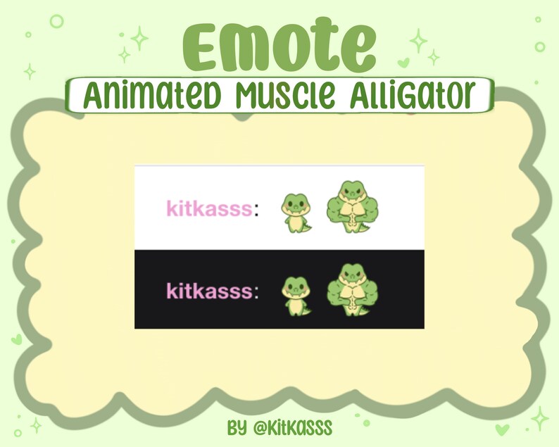 Animated Muscle Alligator Emote - Alligator Emote - Crocodile Emote ...