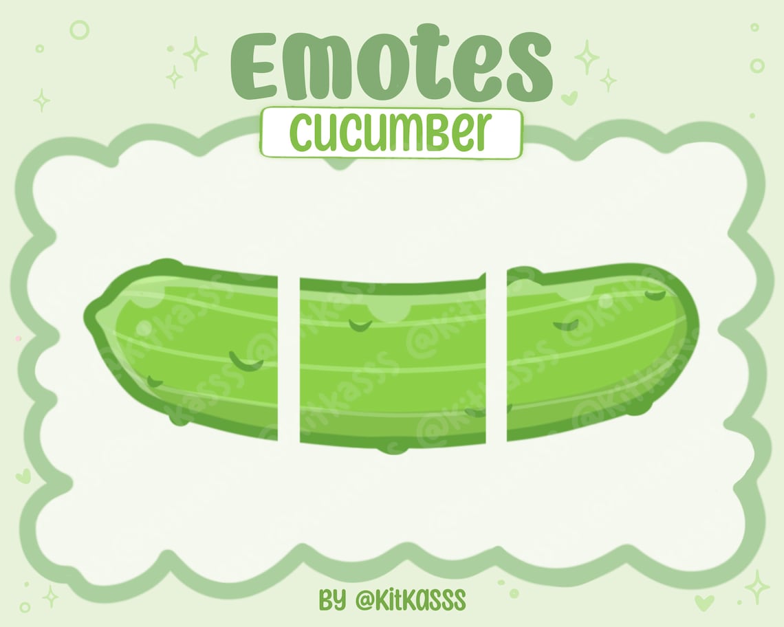 3 Part Cucumber Twitch Emote - Cucumber Emote - Pickle Emote - Food ...