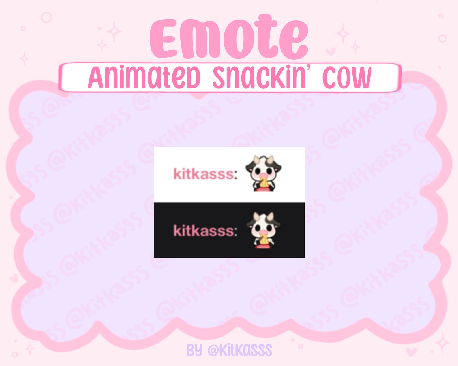 Animated Cow Emote - Snackin’ Cow Emote - Animated Eating Cow Emote ...