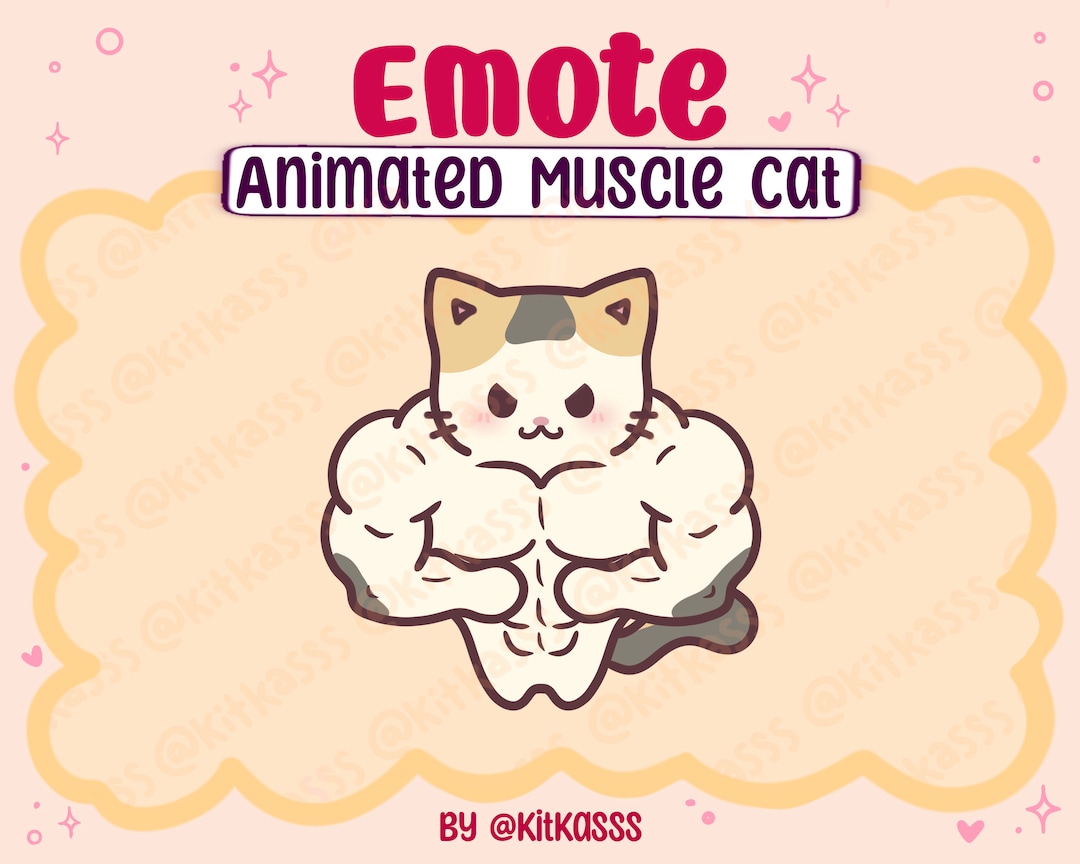 Animated Twitch Emote - Buff Cat Emote - Muscle Cat Emote - Twitch ...