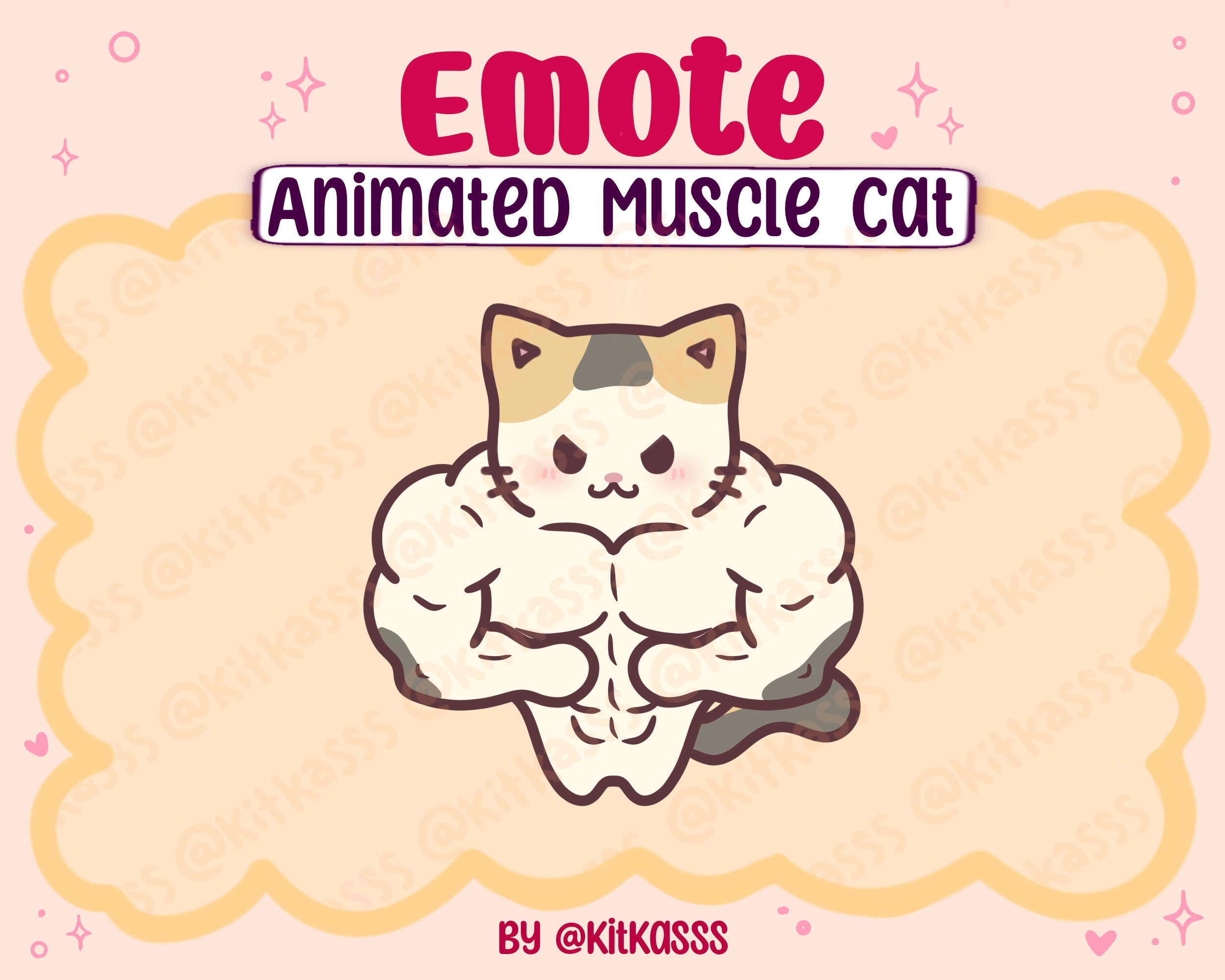 Emote animado de Twitch Emote de Buff Cat Emote de Muscle - Etsy México