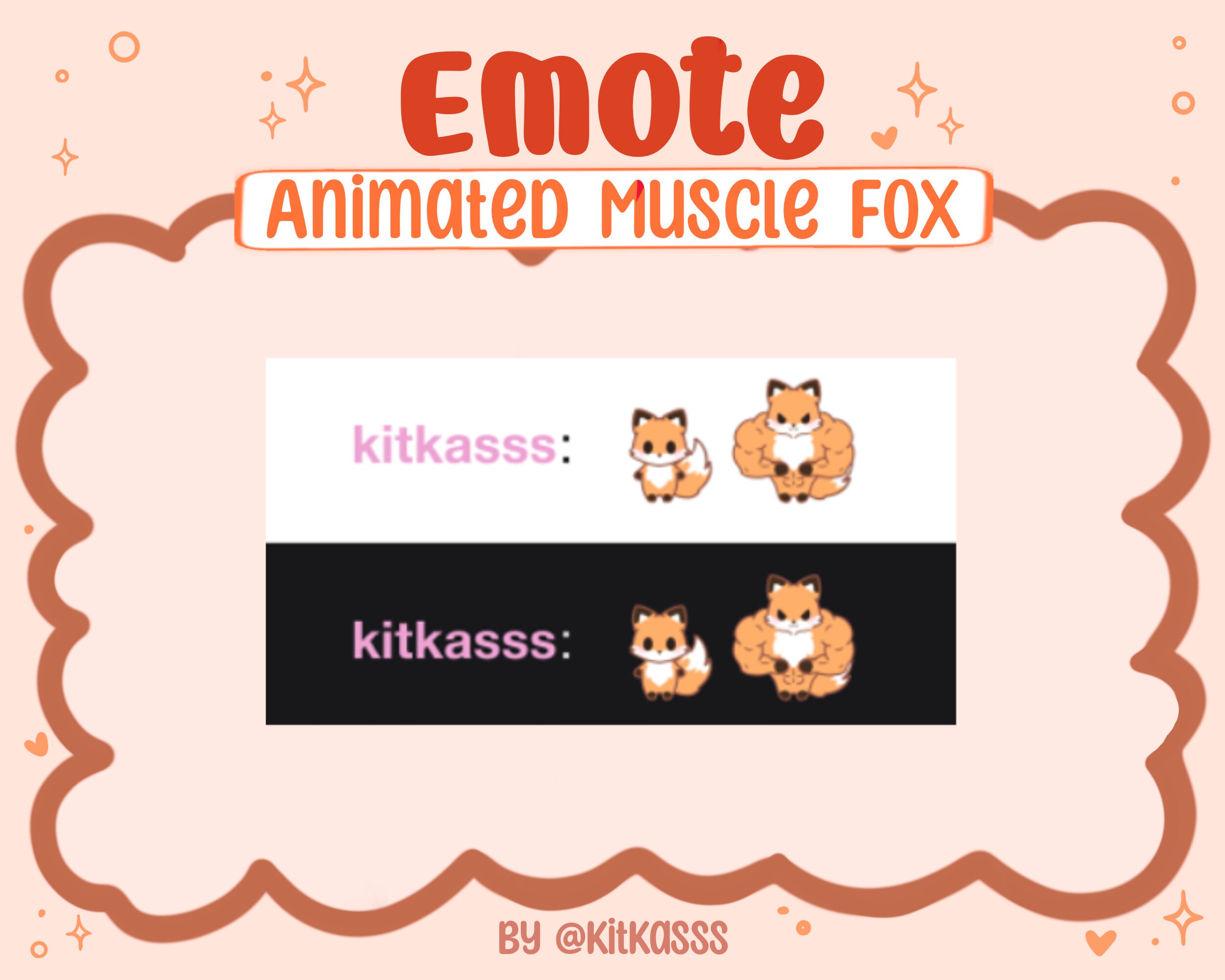 Animated Muscle Fox Emote - Buff Fox Emote - Fox Twitch Emote - Twitch ...