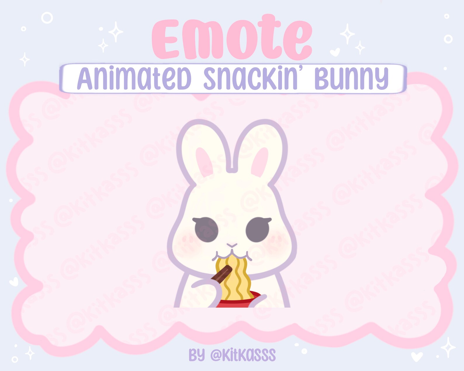 Animated Bunny Emote - Snackin’ Bunny Emote - Animated Eating Bunny ...