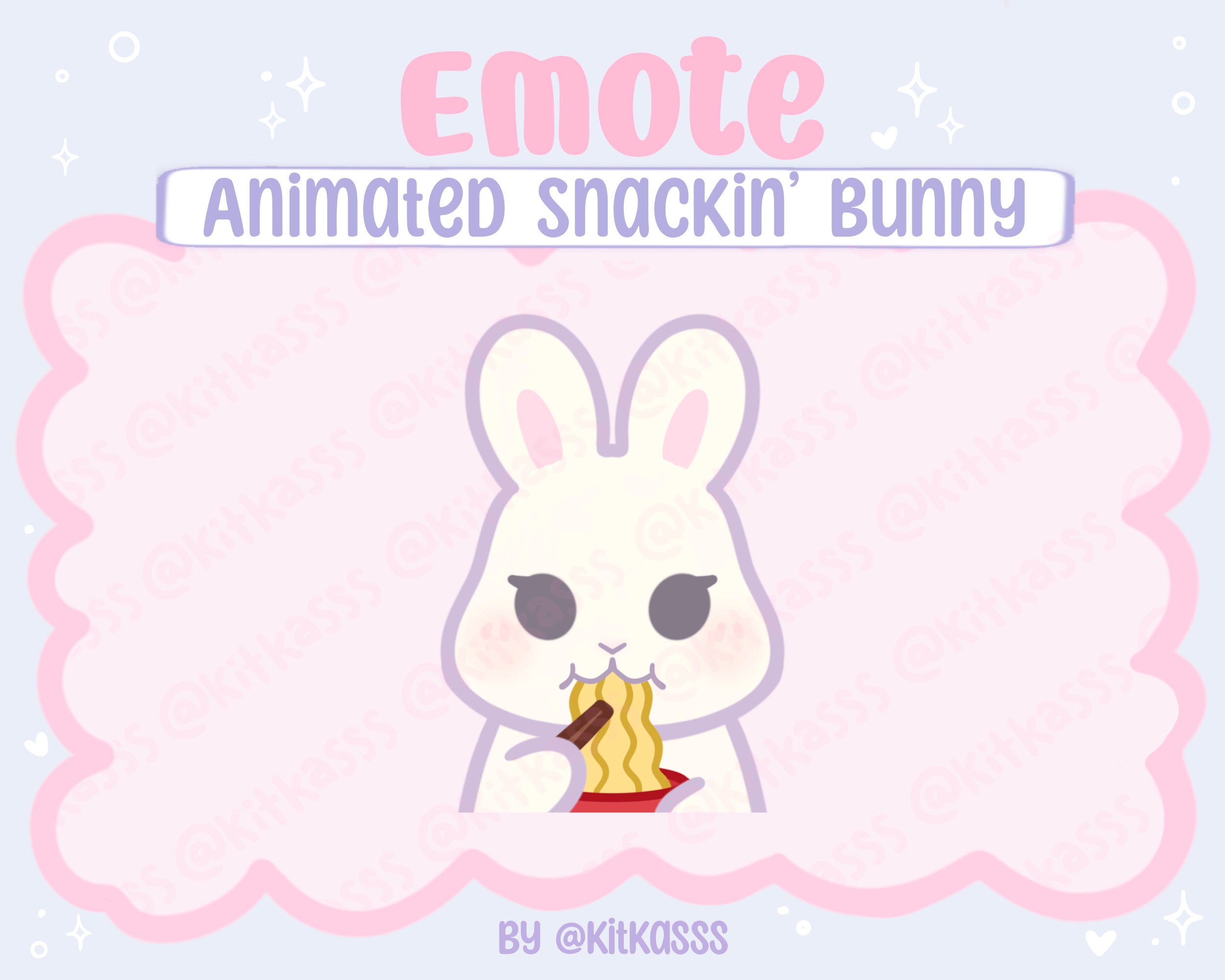 Animated Bunny Emote - Snackin’ Bunny Emote - Animated Eating Bunny ...