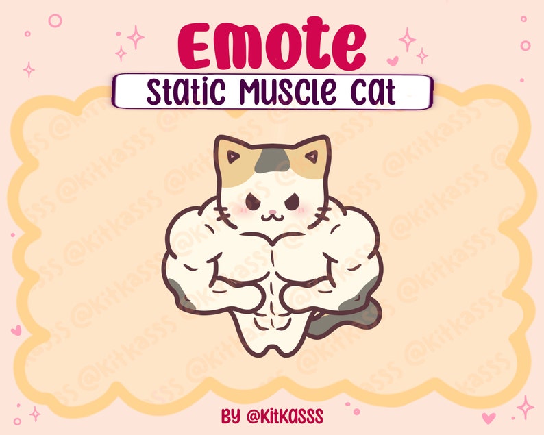 Static Muscle Cat - Muscle Cat Emote - Buff Cat Emote - Flexing Cat ...