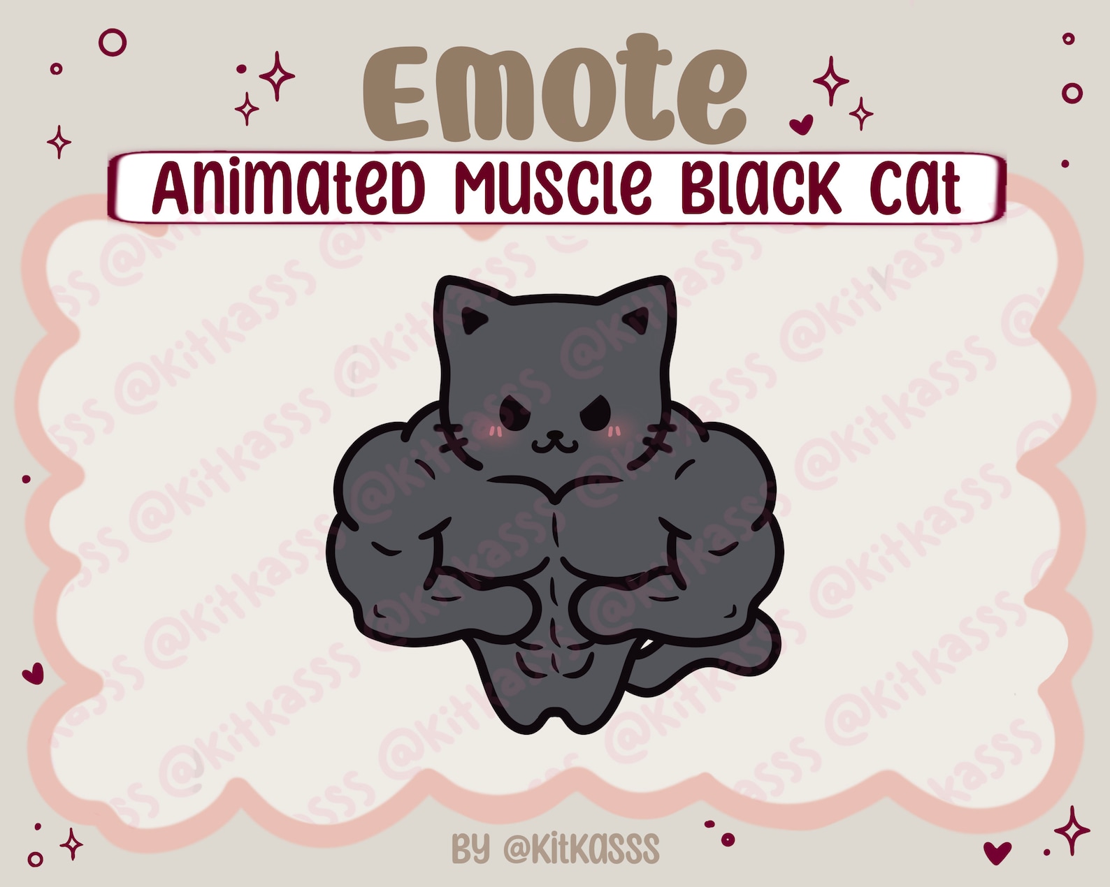Gesto animado - Gesto de músculo de gato negro animado - Gesto de gato ...