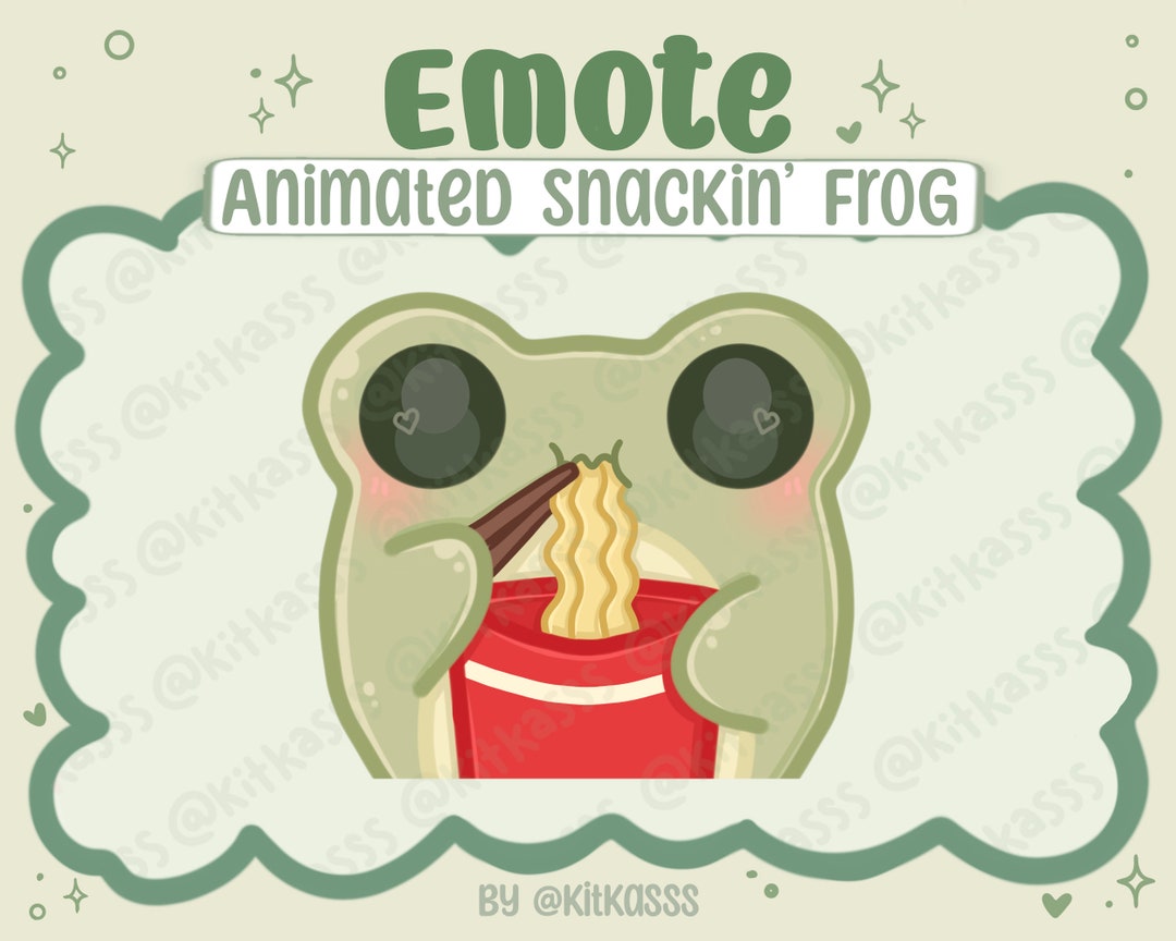 Animated Frog Emote - Ramen Noodle Slurping Frog Emote - Frog Twitch ...