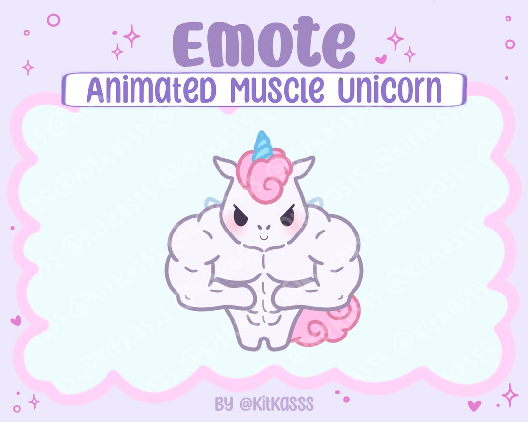 Animated Emote - Buff Unicorn Emote - Muscle Unicorn Emote - Twitch ...