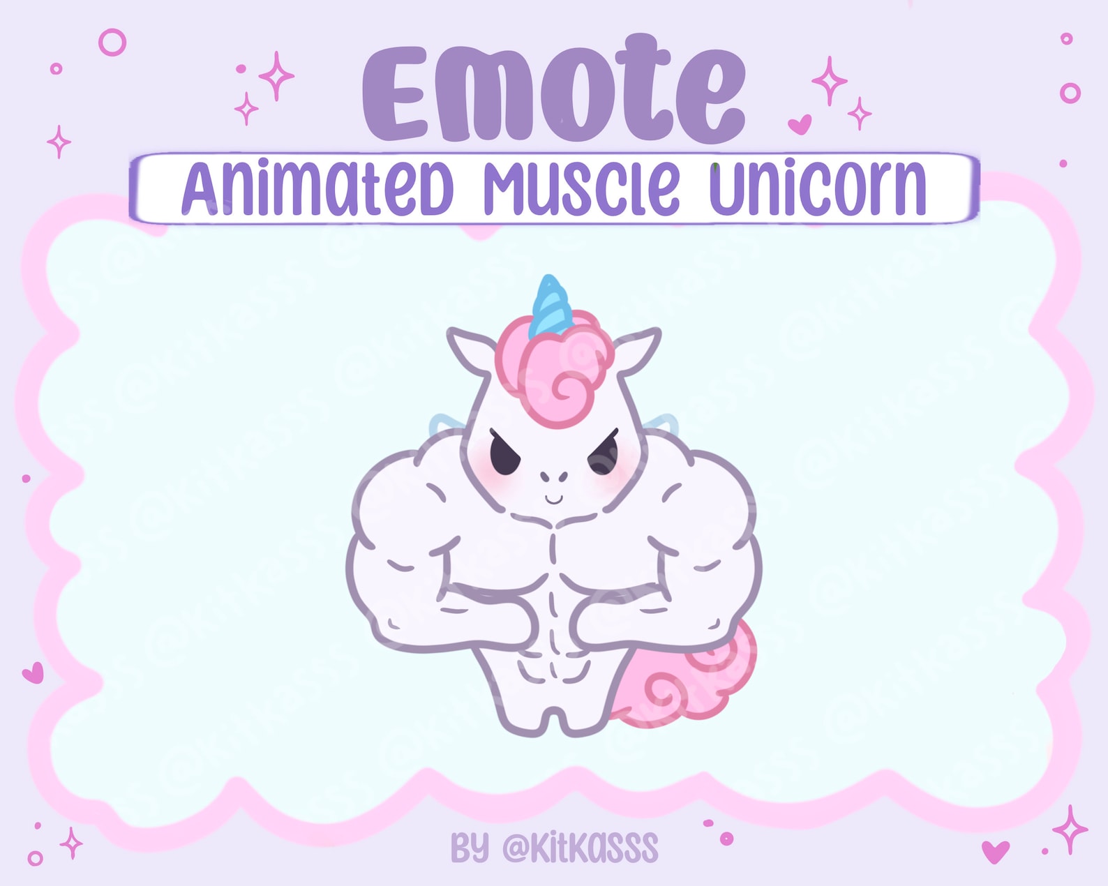 Animated Emote - Buff Unicorn Emote - Muscle Unicorn Emote - Twitch ...