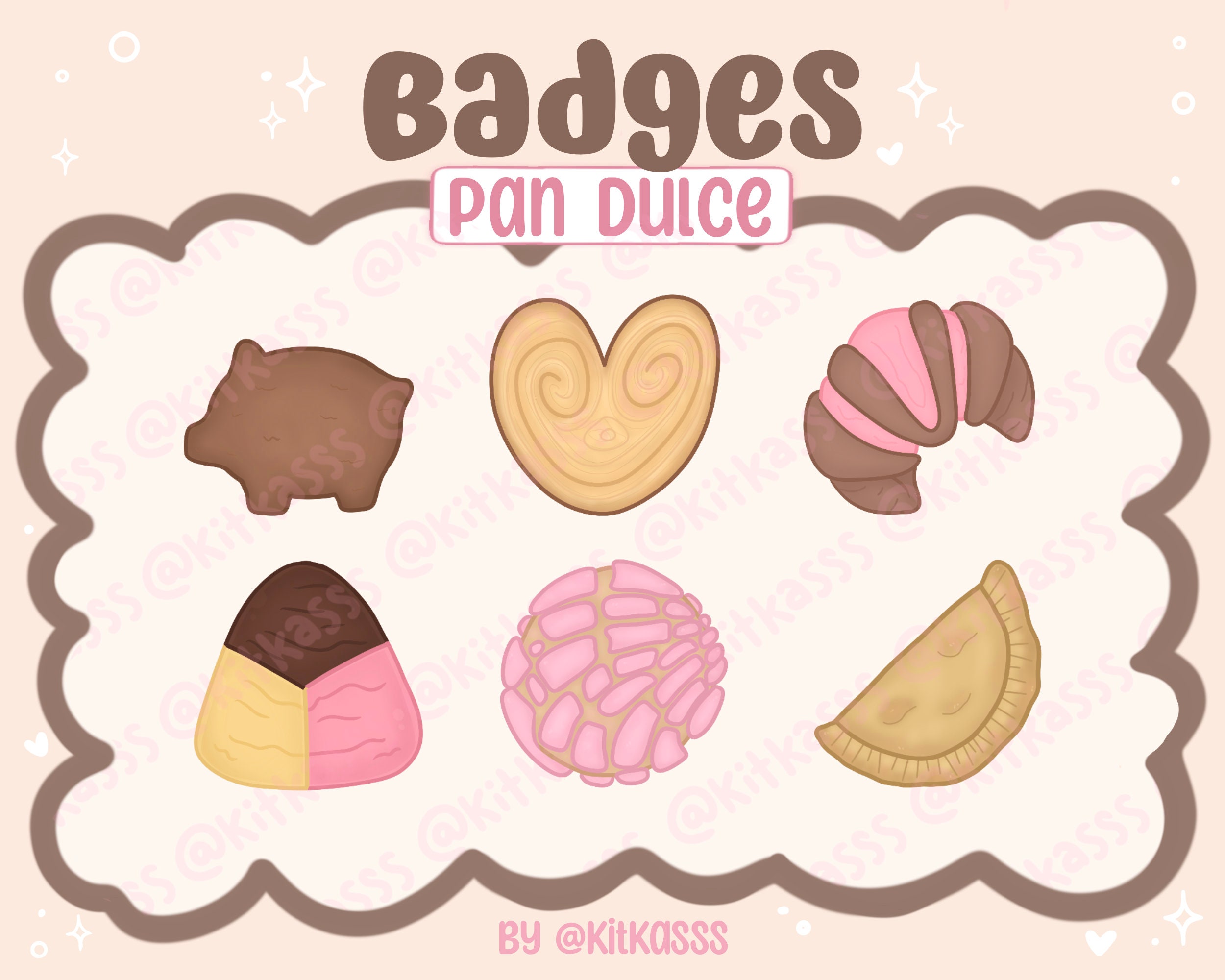 Pan Dulce Twitch Sub/bit Badges! - Mexican Bread Twitch Badges ...