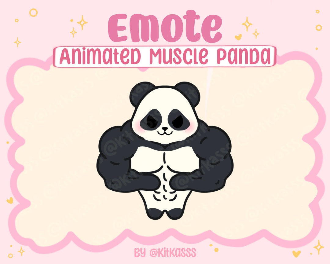 Animated Muscle Panda Emote - Panda Emote - Panda Twitch Emote ...