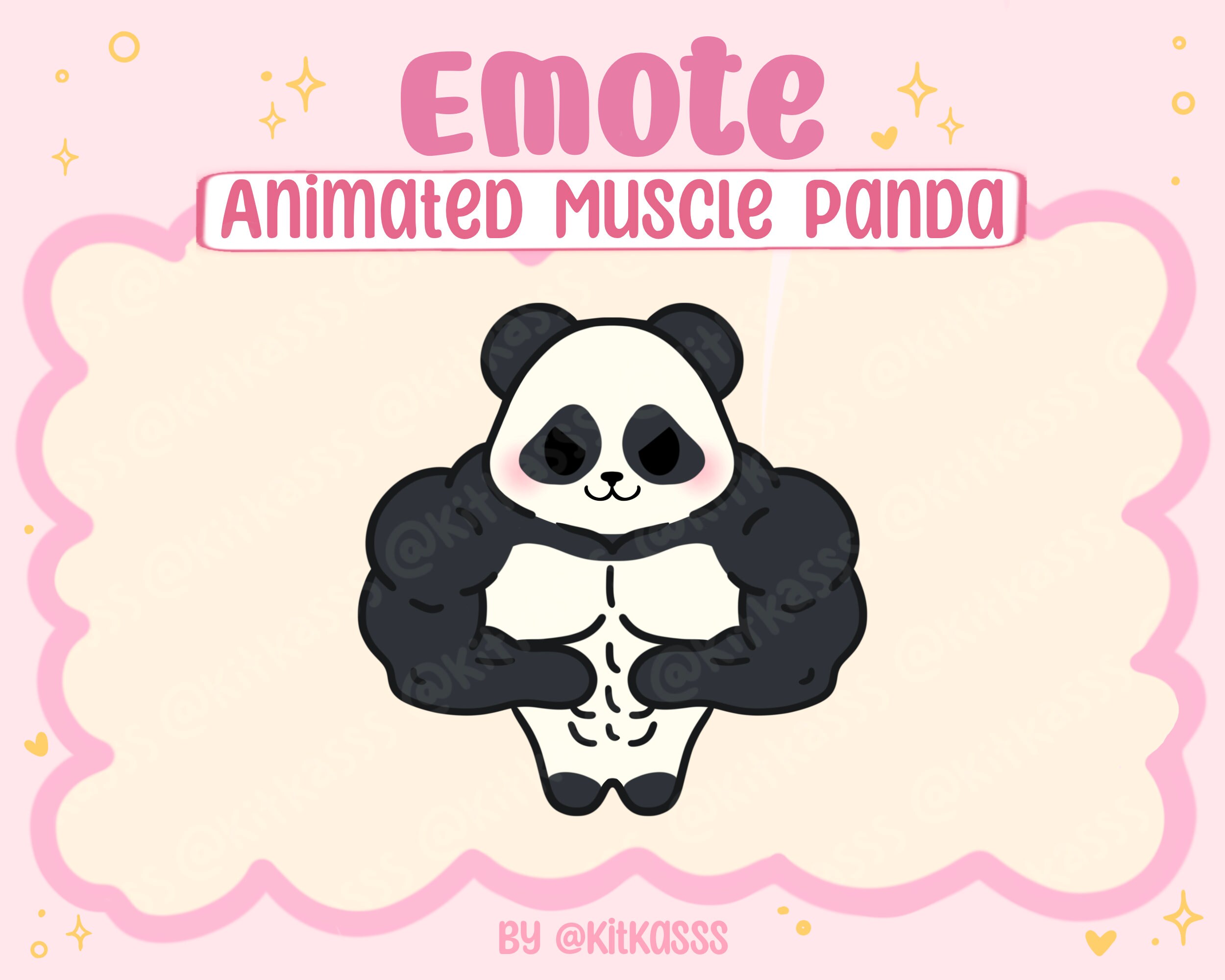 Animated Muscle Panda Emote Panda Emote Panda Twitch Emote Discord ...