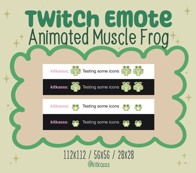 Animated Frog Emote Animated Muscle Frog Emote Animated - Etsy