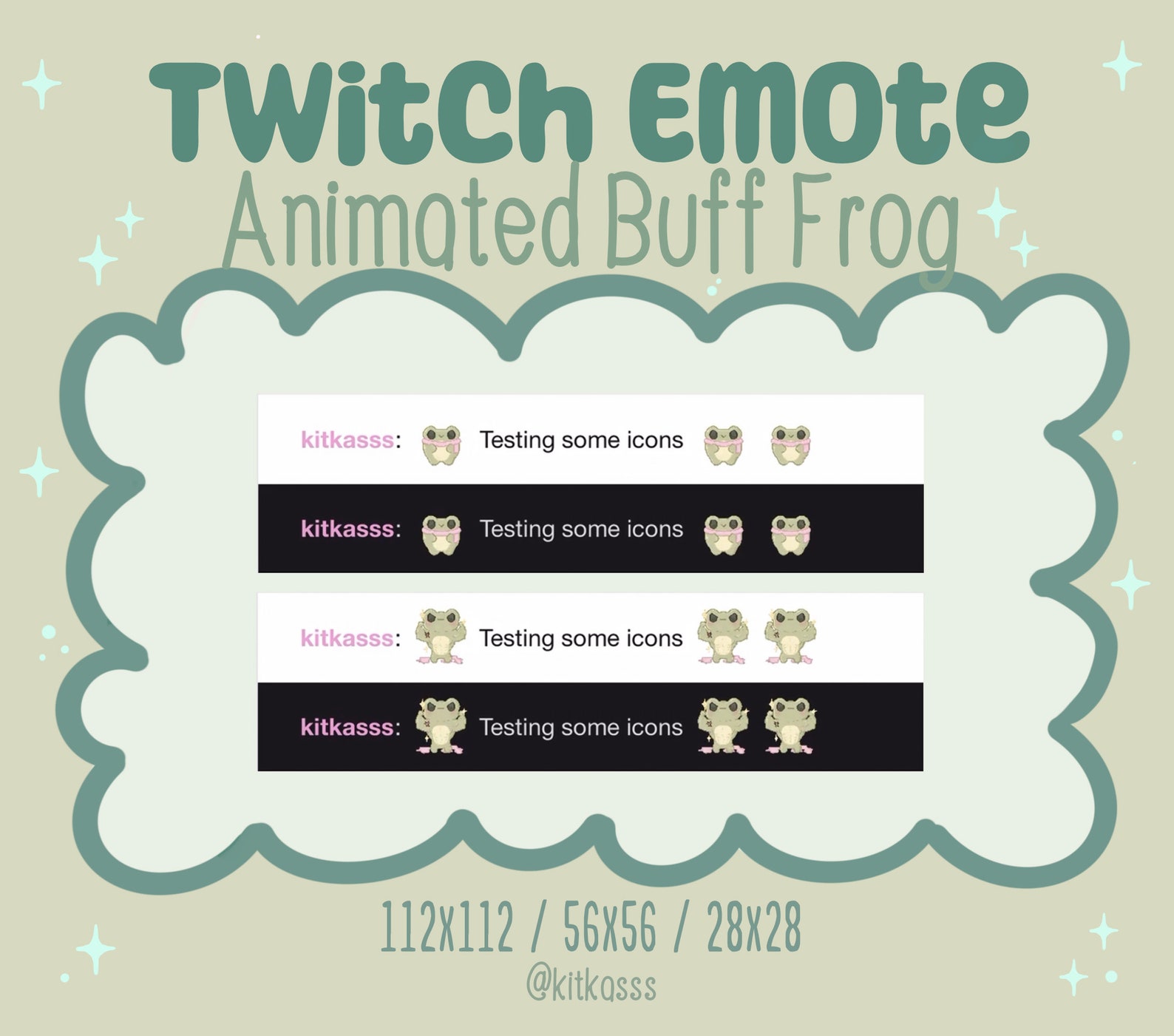Frog Animated Twitch Emote Buff Frog Emote Twitch - Etsy