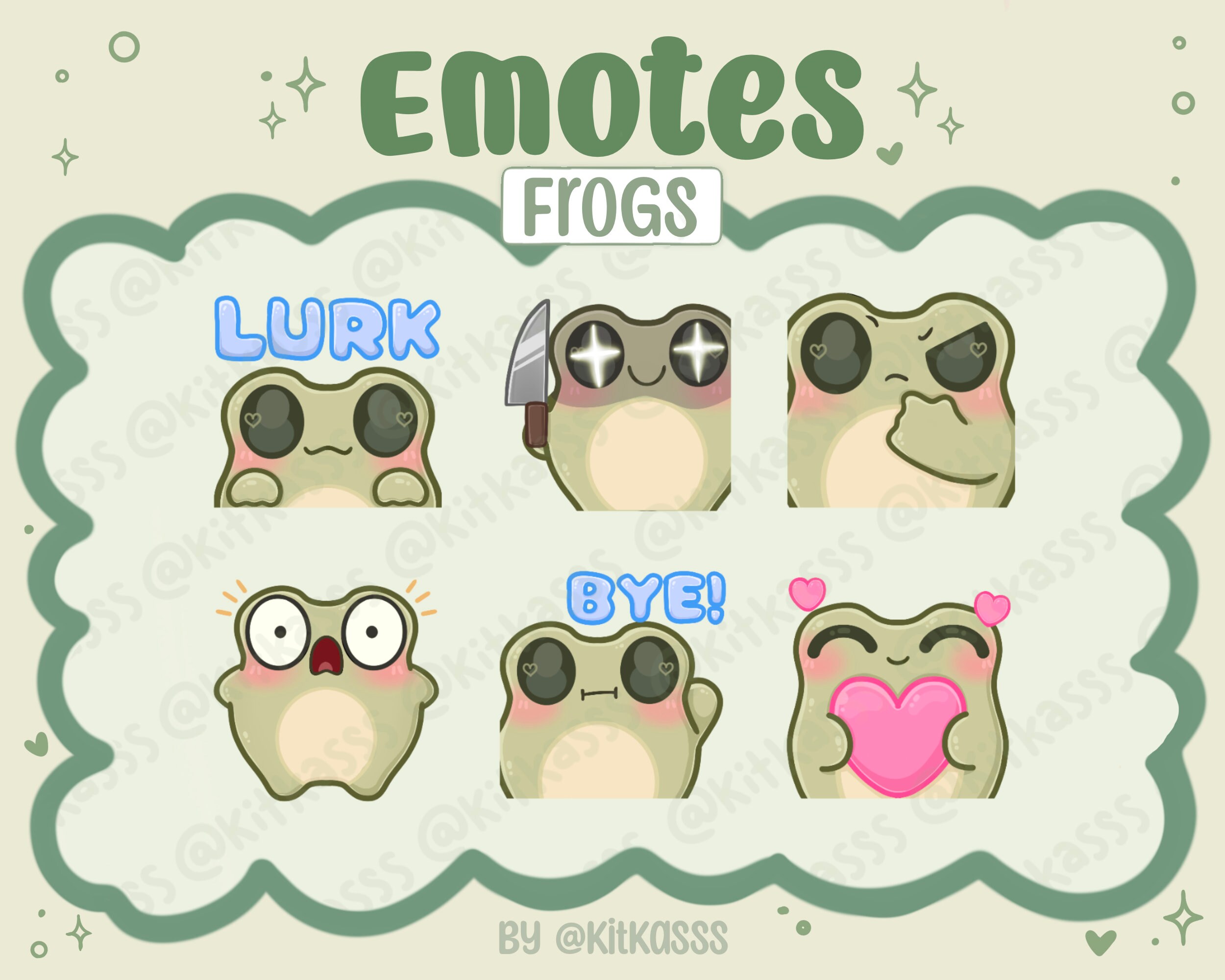 Frog Emotes - Cute Frog Emotes for Streamers - Twitch, Discord, Youtube ...