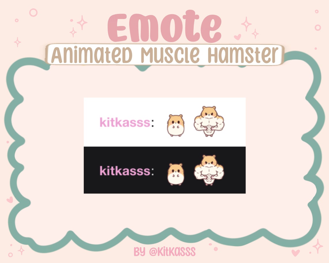 Animated Buff Hamster Twitch Emote - Muscle Hamster Emote - Hamster ...