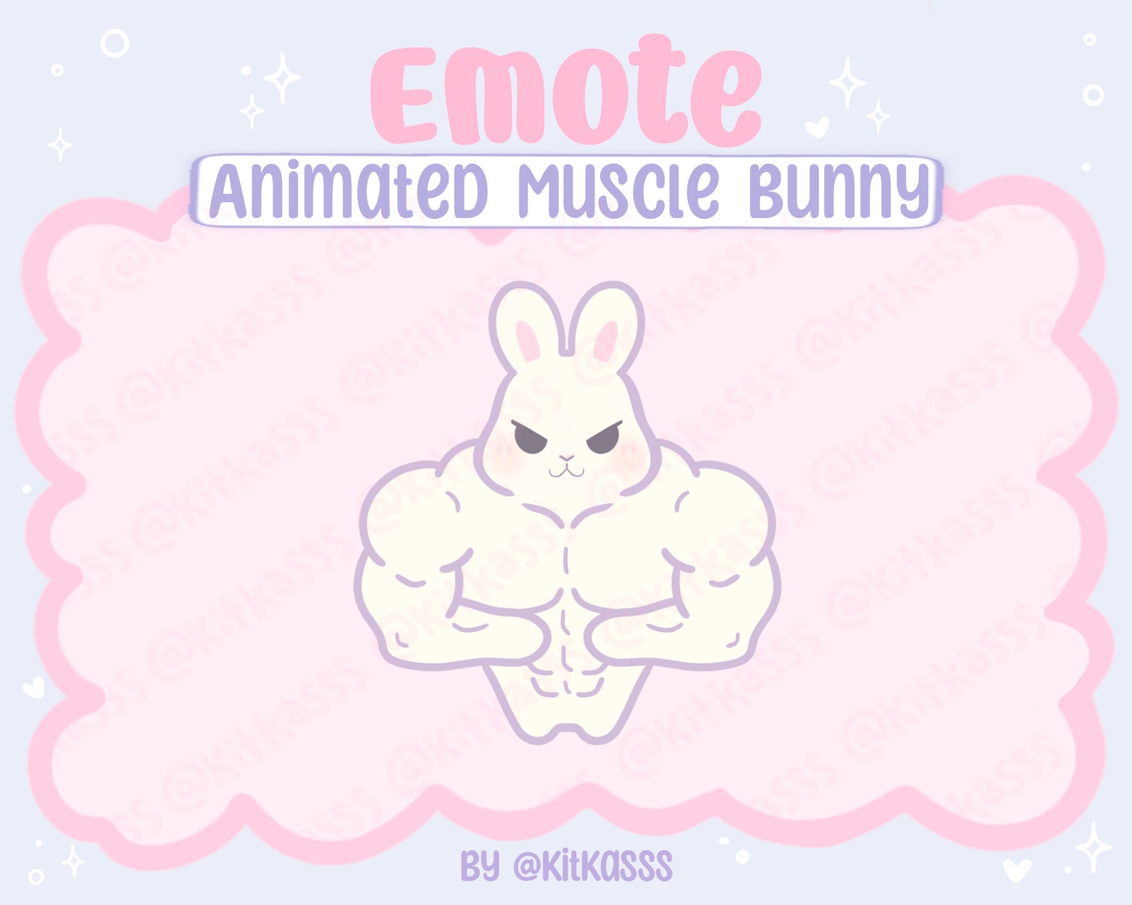 Animated Muscle Bunny Emote - Twitch, Youtube, Discord Emotes - Buff ...