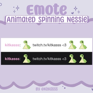 Animated Nessie Emote - Spinning Nessie Emote - Kawaii Cute Nessie ...