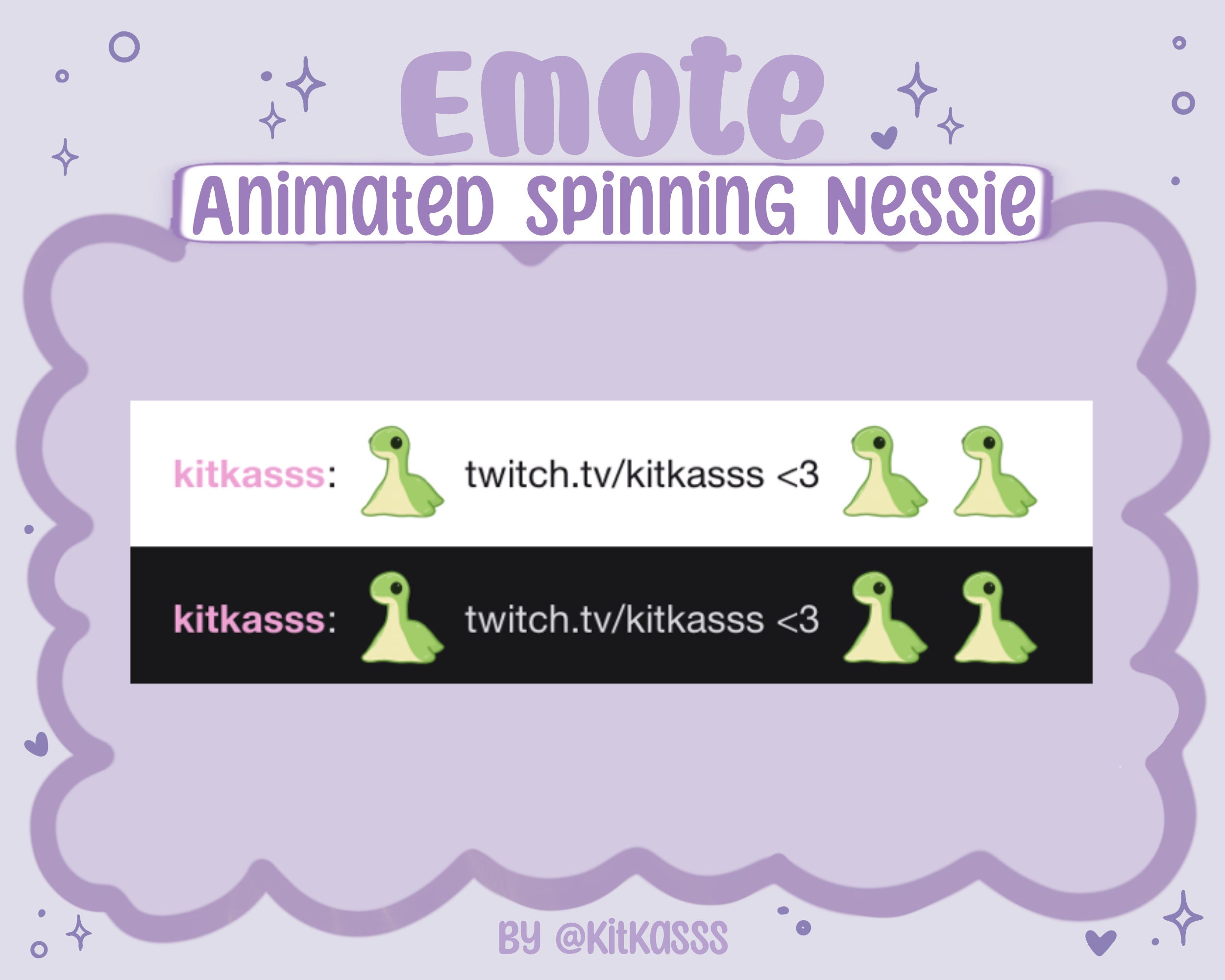 Animated Nessie Emote - Spinning Nessie Emote - Kawaii Cute Nessie ...
